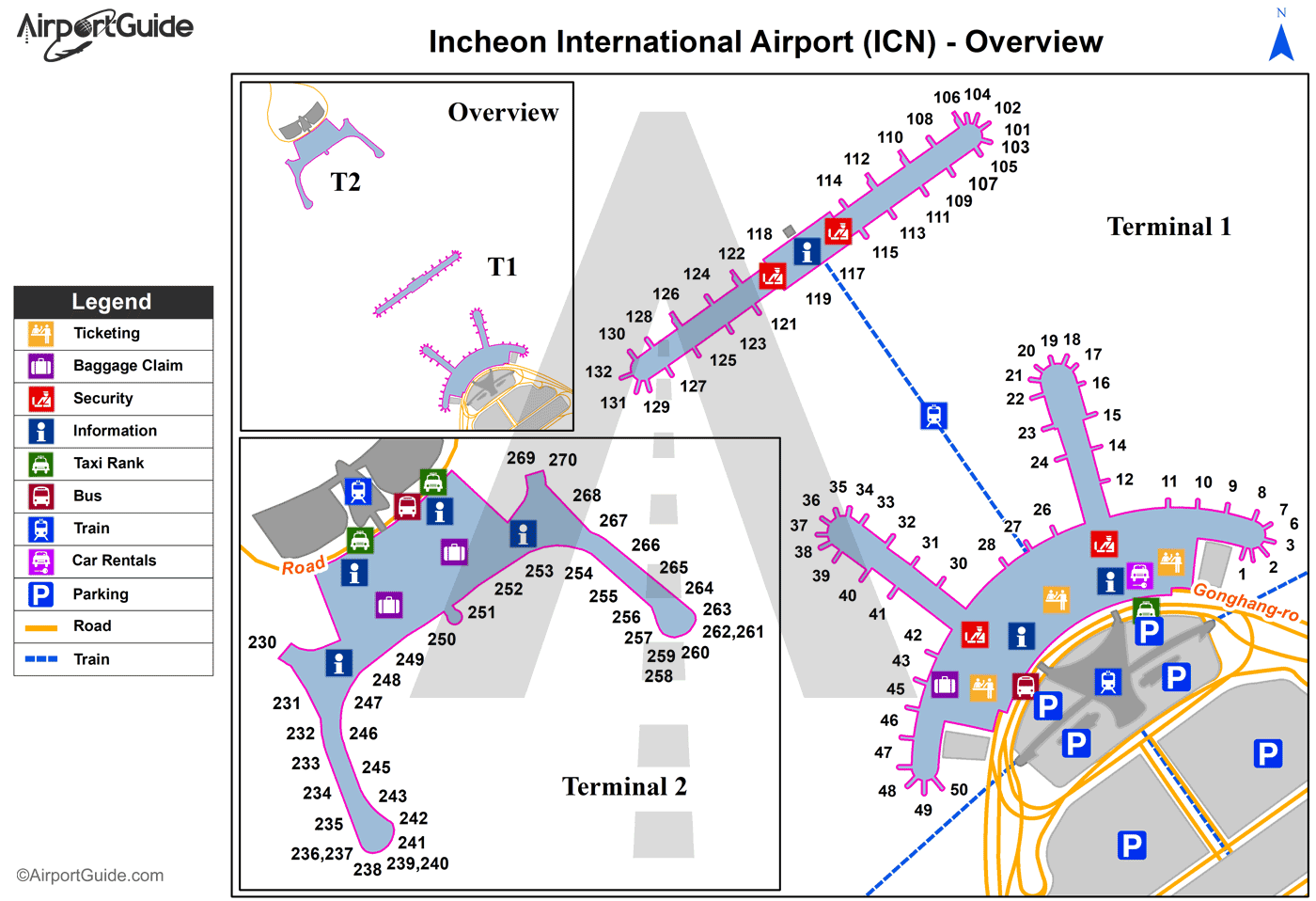 Seoul Incheon International ICN Airport Terminal Maps